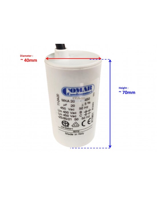 Made in Italy Motor Electrolytic Comar Condenser Capacitor Wire Type ...