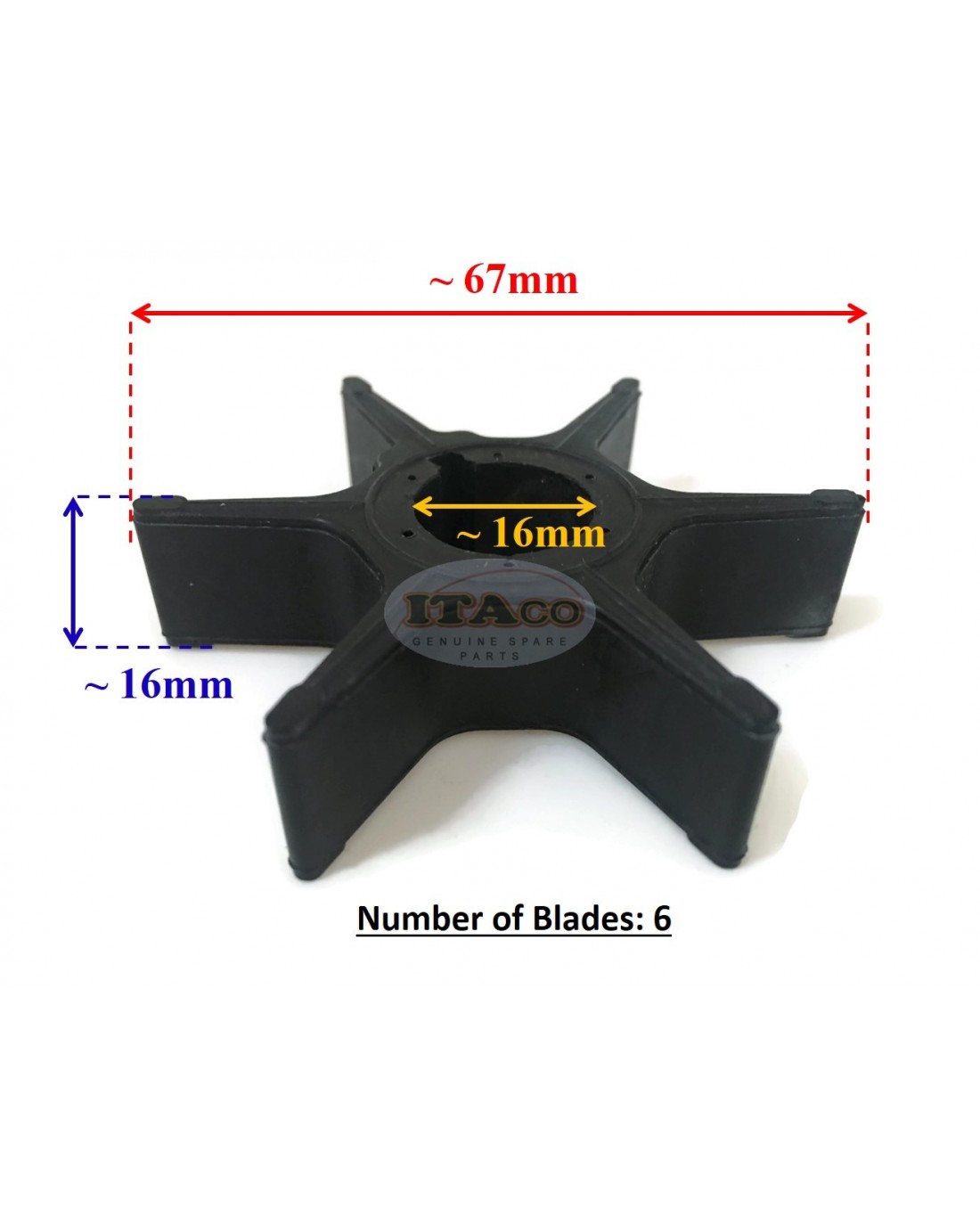 Outboard Yamaha Tohatsu Suzuki Mercury Mercruiser Impeller 17461-96301